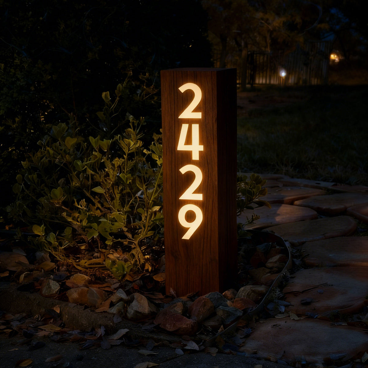 Solar House Numbers Post – helloneonsign
