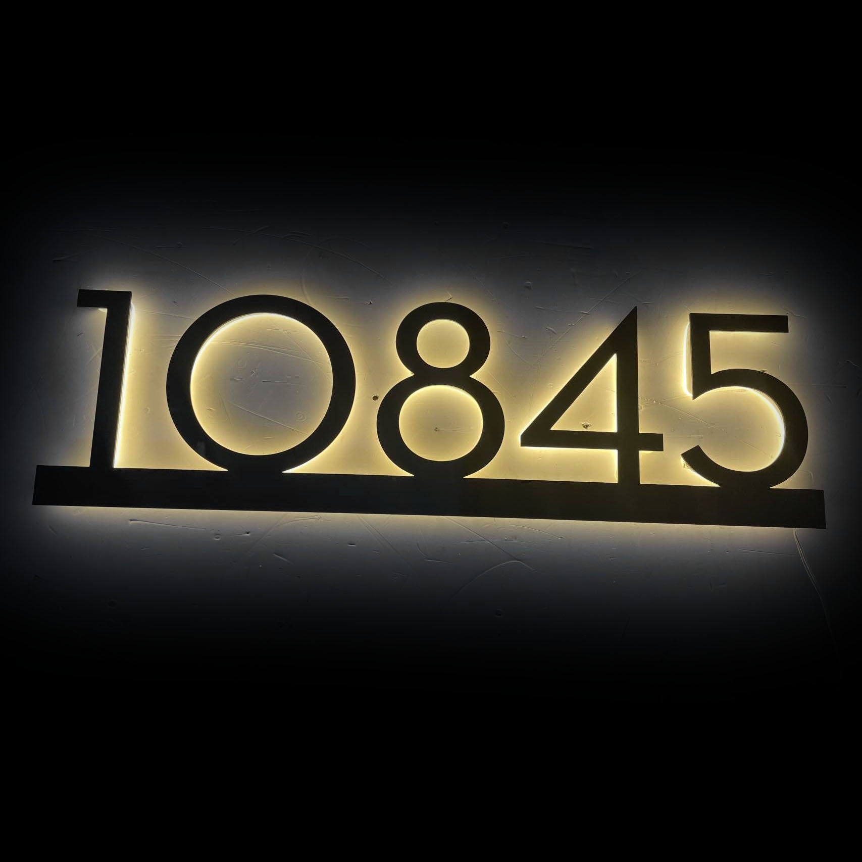Attached Design Backlit House Numbers Street Name Illuminated Sign ...