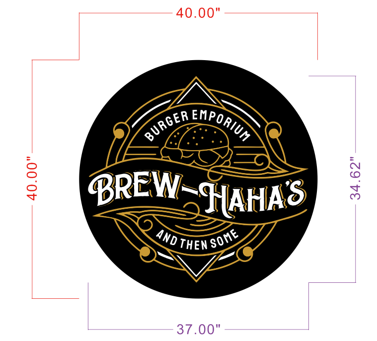 Acrylic Digital Print Light Box Style - BREW-HAHA'S logo – helloneonsign