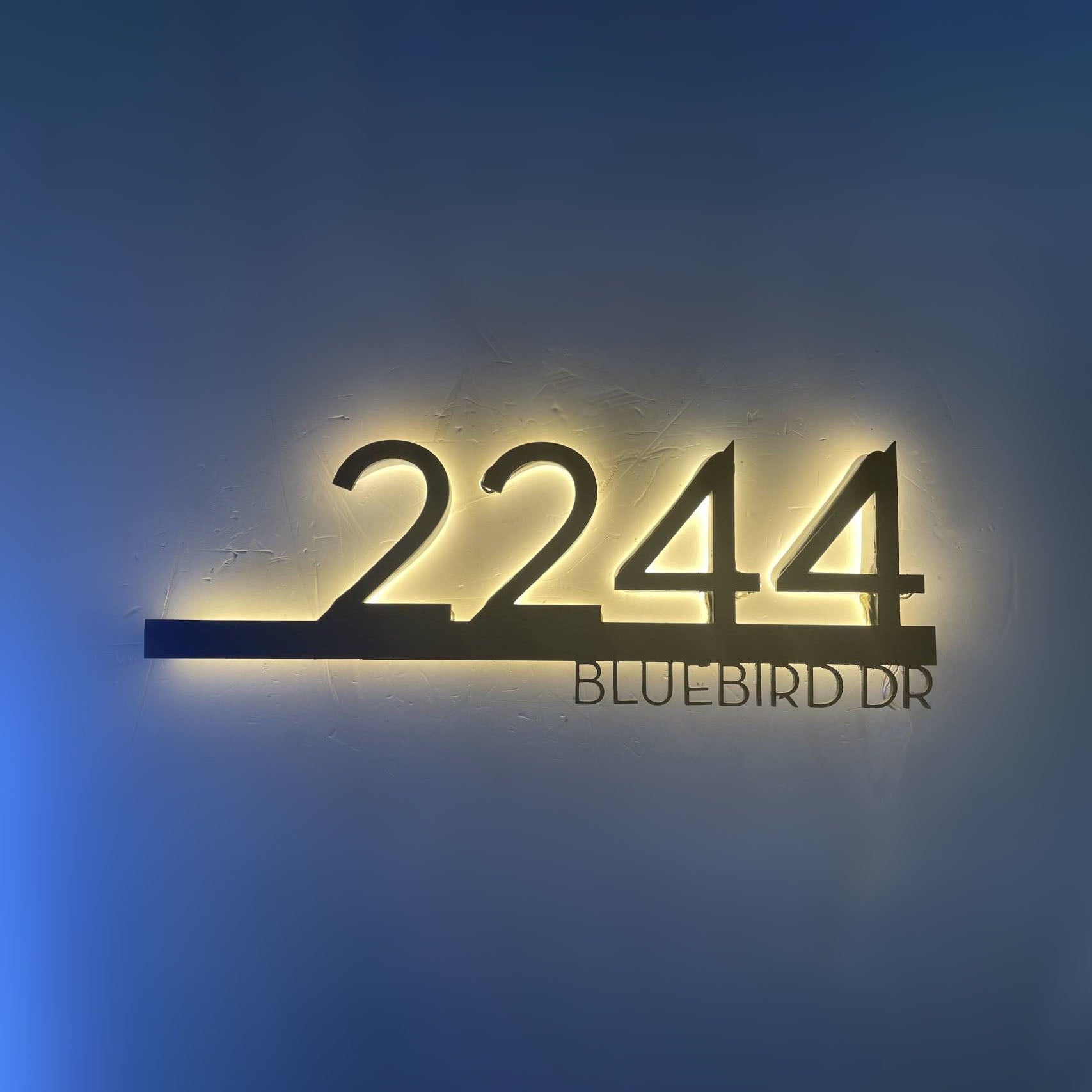 Easy Install Backlit House Numbers Street Name Illuminated Signage ...