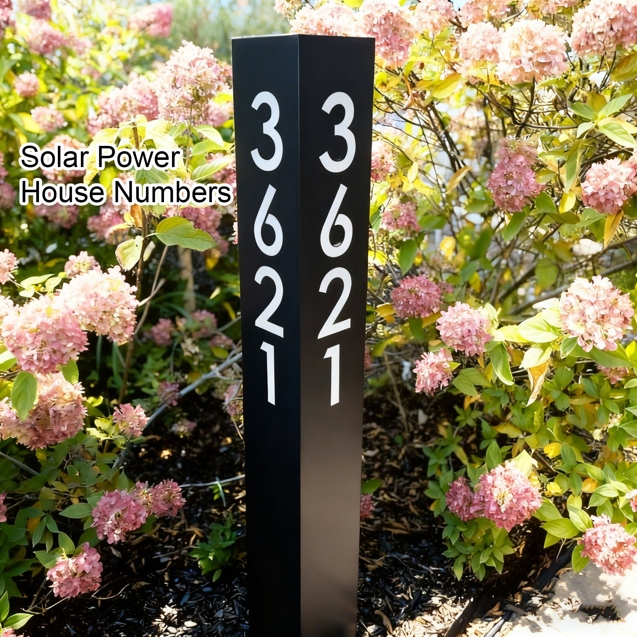 Solar Power House Number Post Illumianted Address Numbers Smart Chargi ...