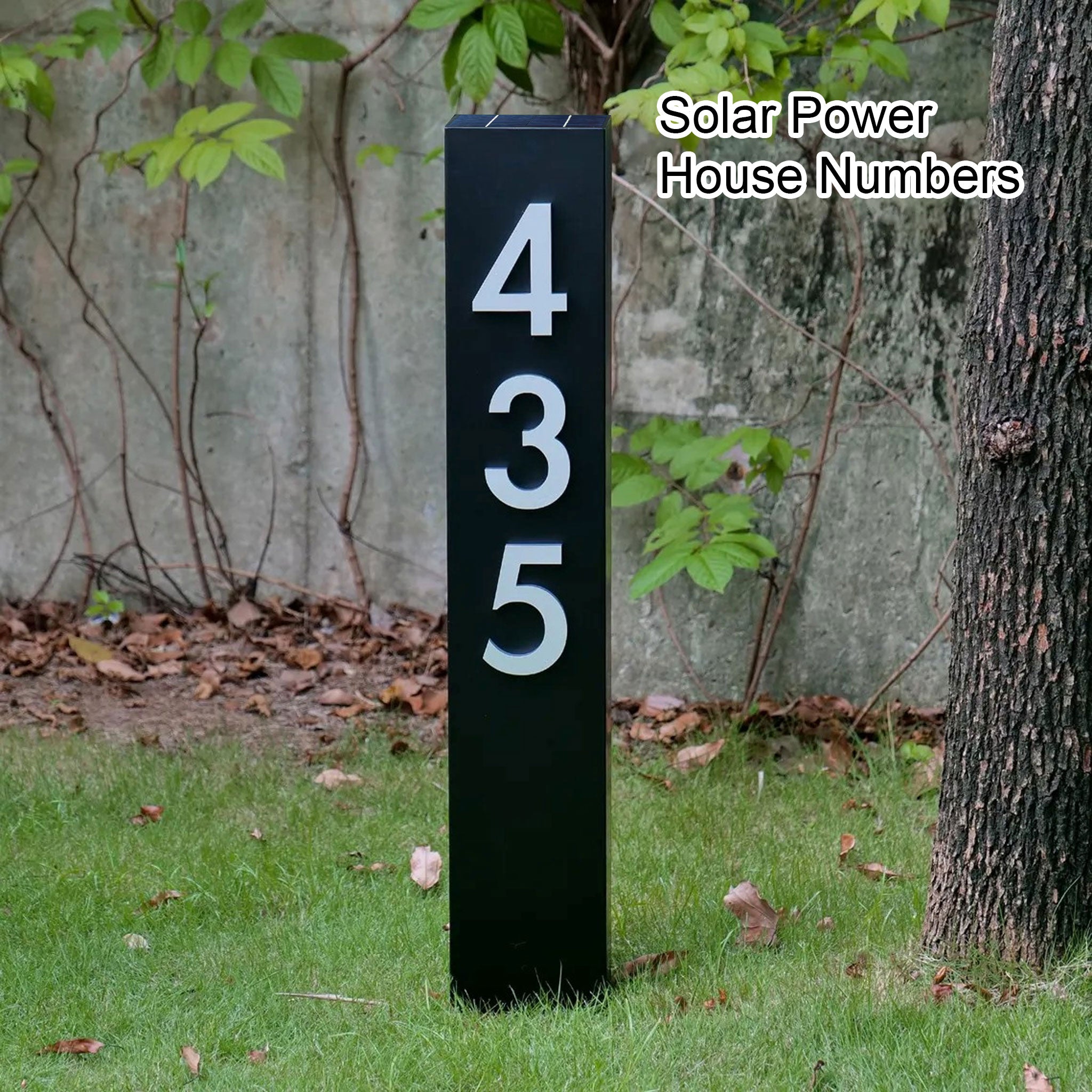 Solar Powered House Number Sign Lights Up Automatically at Dusk No Wir ...