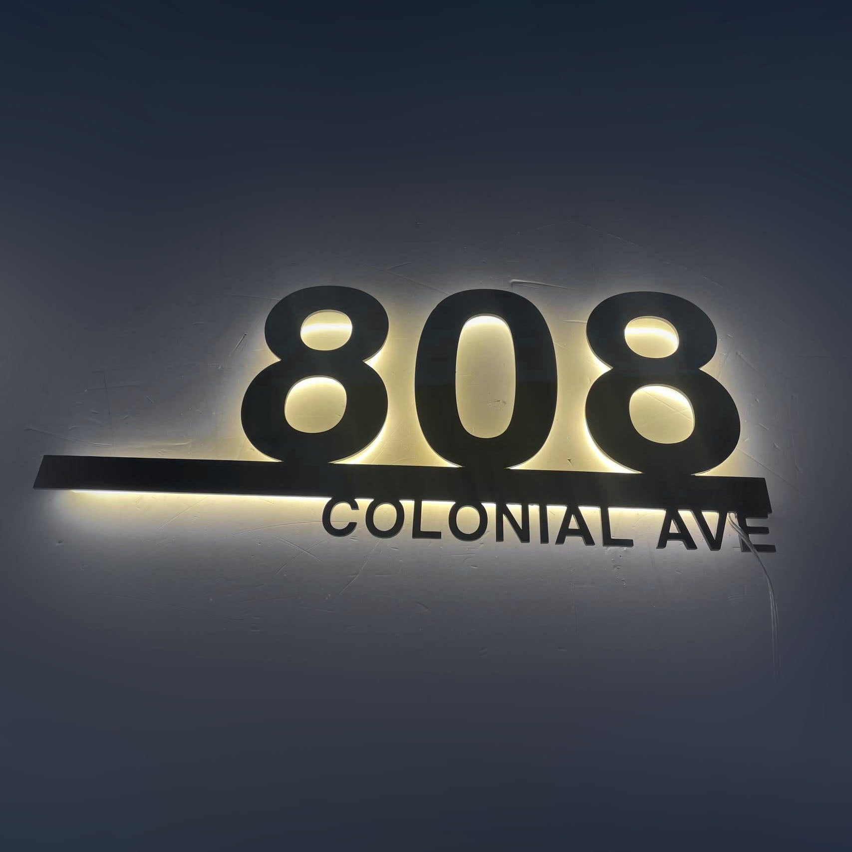 Connected Design Backlit House Numbers Illuminated Street Address Sign ...