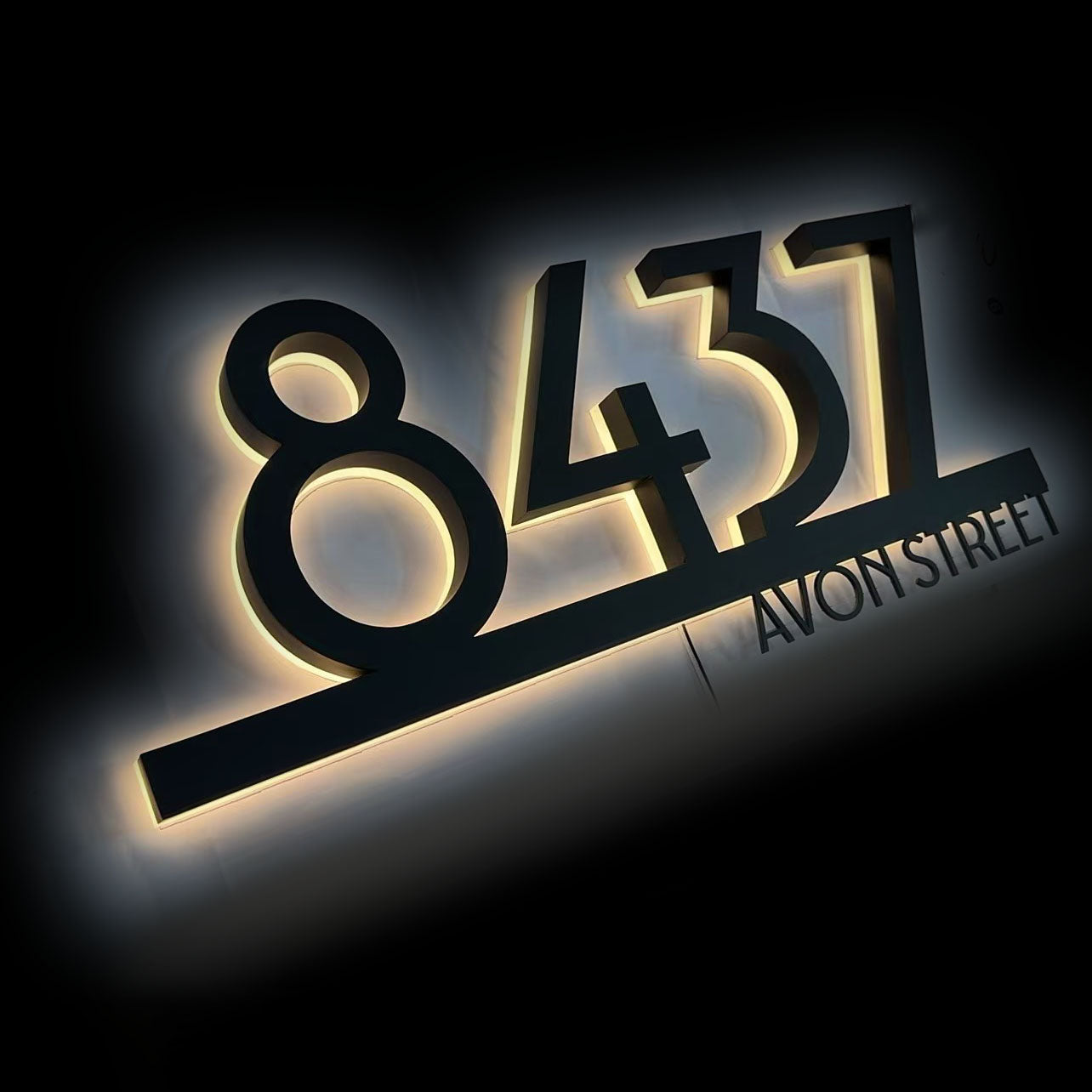All in One Backlit House Numbers Street Name Bright House Signage ...