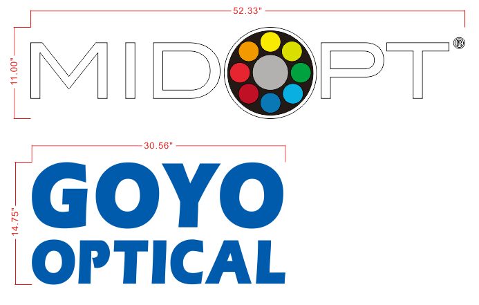 Metal backlit sign-MIDOPT Logo and GOYO OPTICAL – helloneonsign