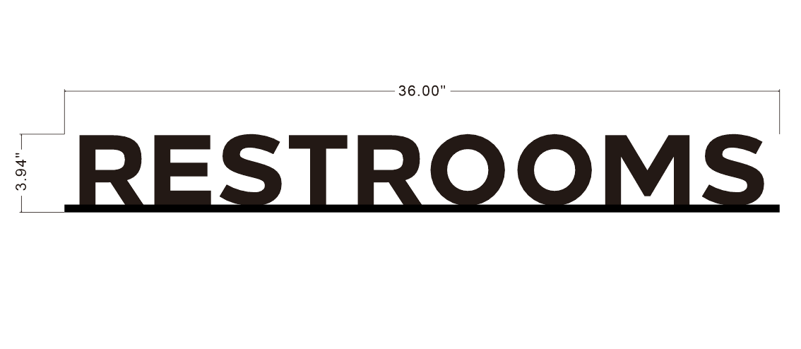Metal backlit sign-RESTROOMS – helloneonsign
