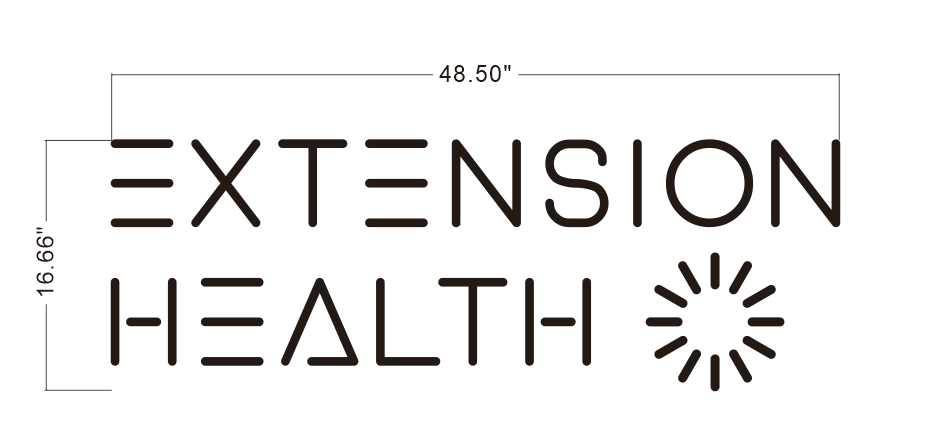 EXTENSION HEALTH logo metal backlit sign – helloneonsign
