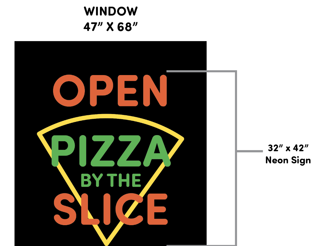 OPEN, PIZZA SLICE flex led neon sign – helloneonsign