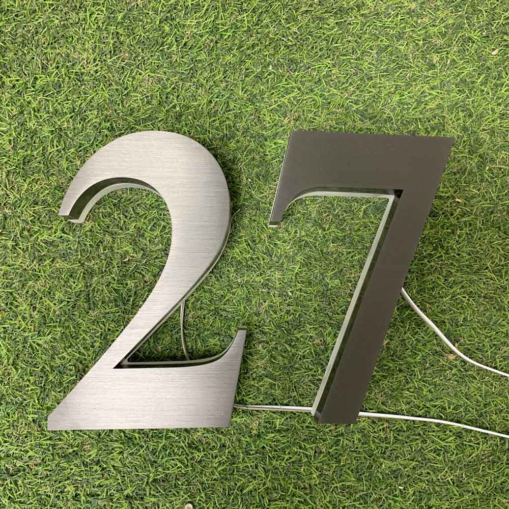 Led Illuminated House Numbers LED House Number Plaque Gill Sans