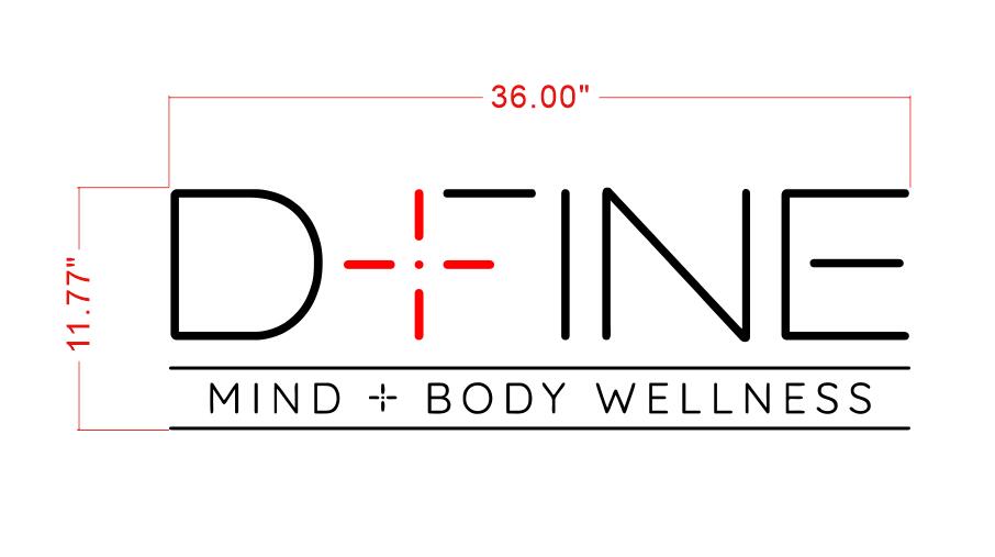 D-FINE metal backlit sign – helloneonsign