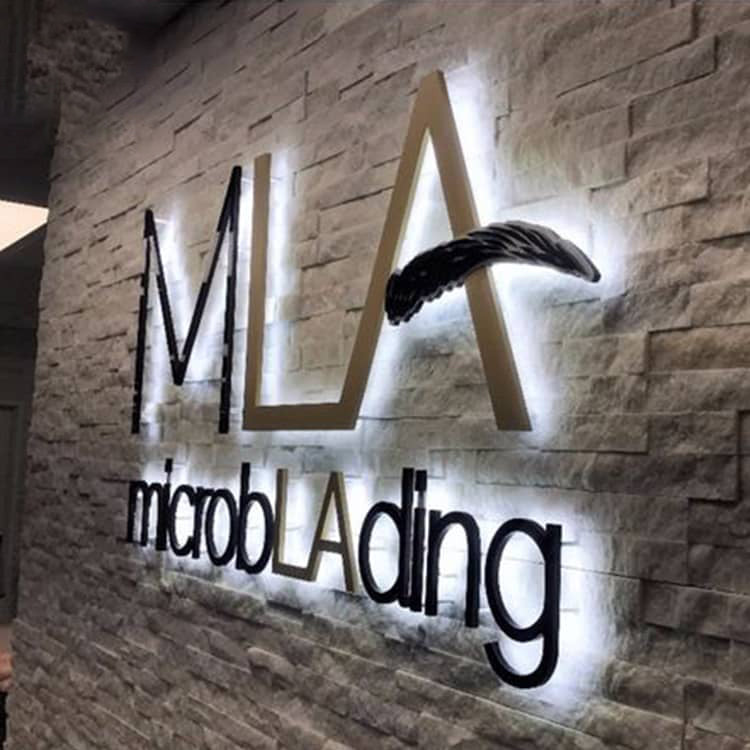 Backlit Building Sign Custom Channel Letters Company Logo Name 3D Meta ...