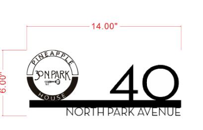 NORTH PARK AVENUE Steel Address Sign (9 sets) – helloneonsign