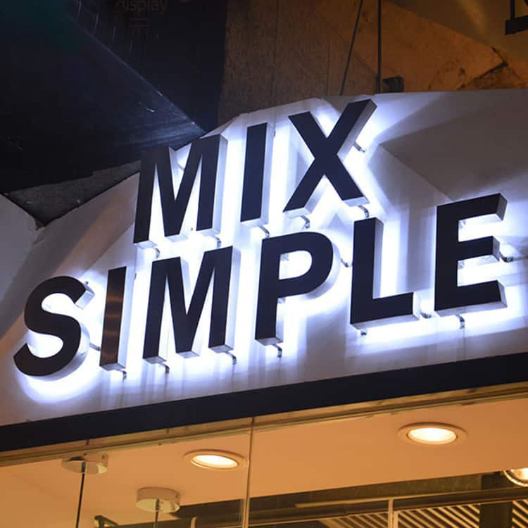 LED Reverse Channel Sign Backlit Letters Illuminated Signage Business ...