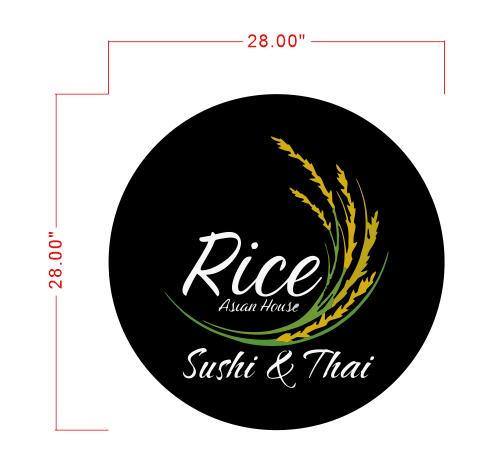 Rice logo Steel Hollow out Light Box – helloneonsign