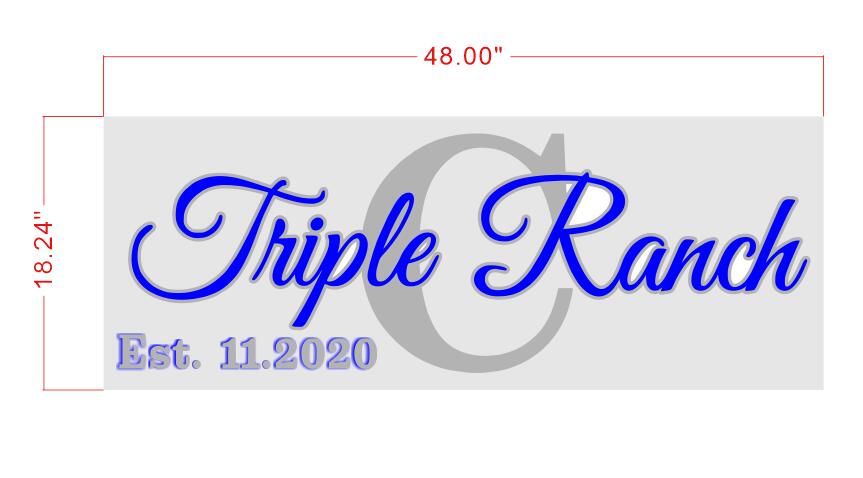Triple Ranch Backlit Sign – helloneonsign
